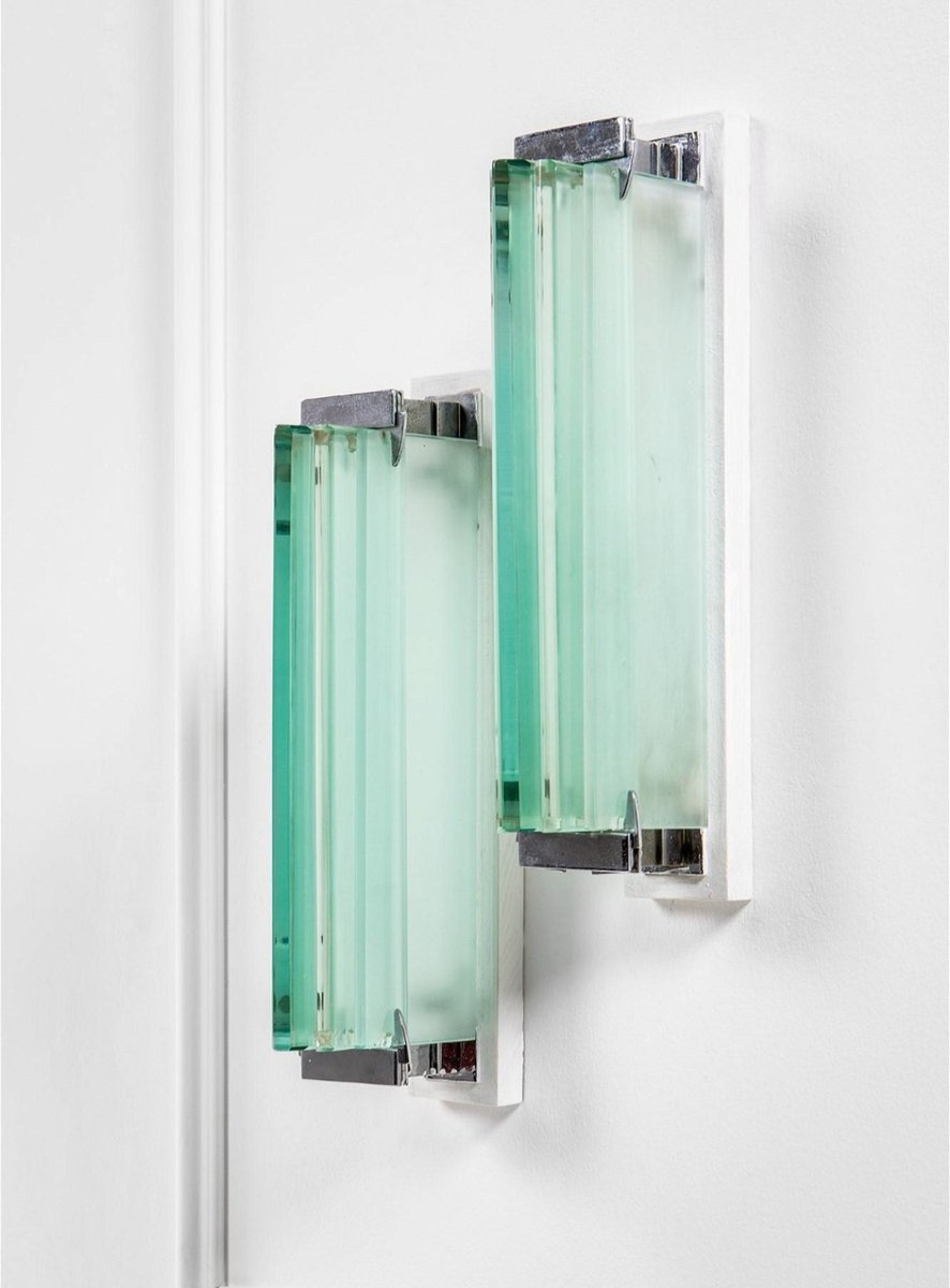 Wall Light in Chrome with Glass Slats from Fontana Arte, 1940s for sale ...