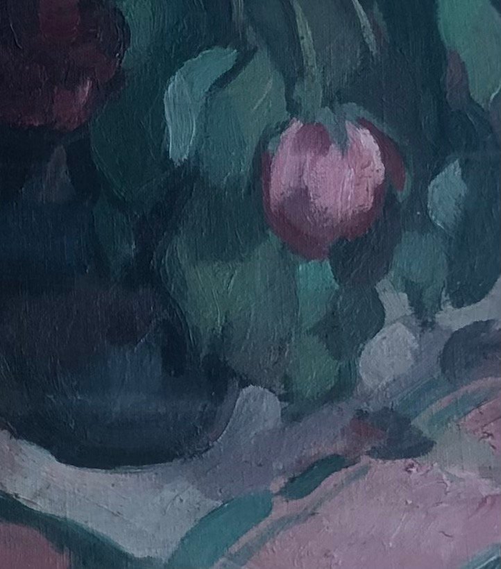 Charles Emile Brunner, Bouquet de roses fanées, 1932, Oil on Canvas ...