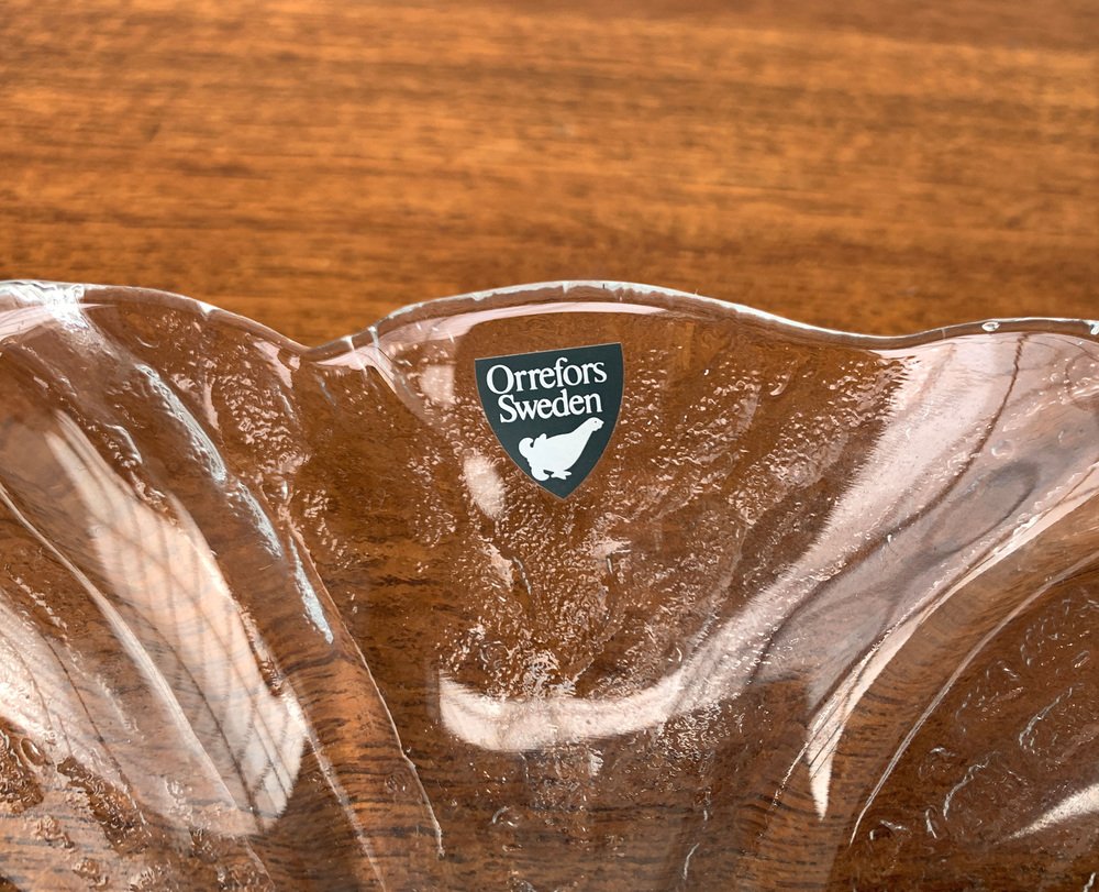 Vintage Swedish Eden Glass Plate from Orrefors, 1970s for sale at Pamono