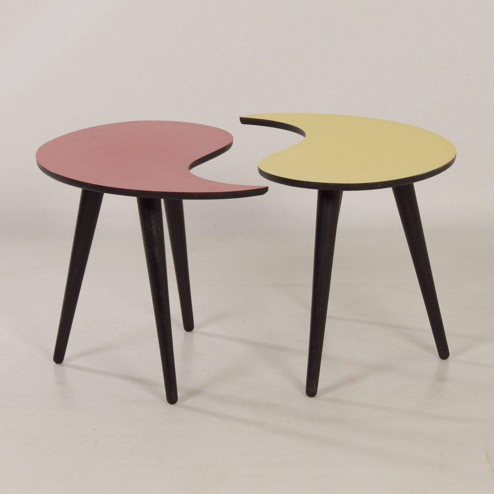 Yin-Yang Coffee Tables, 1950s, Set of 2 for sale at Pamono
