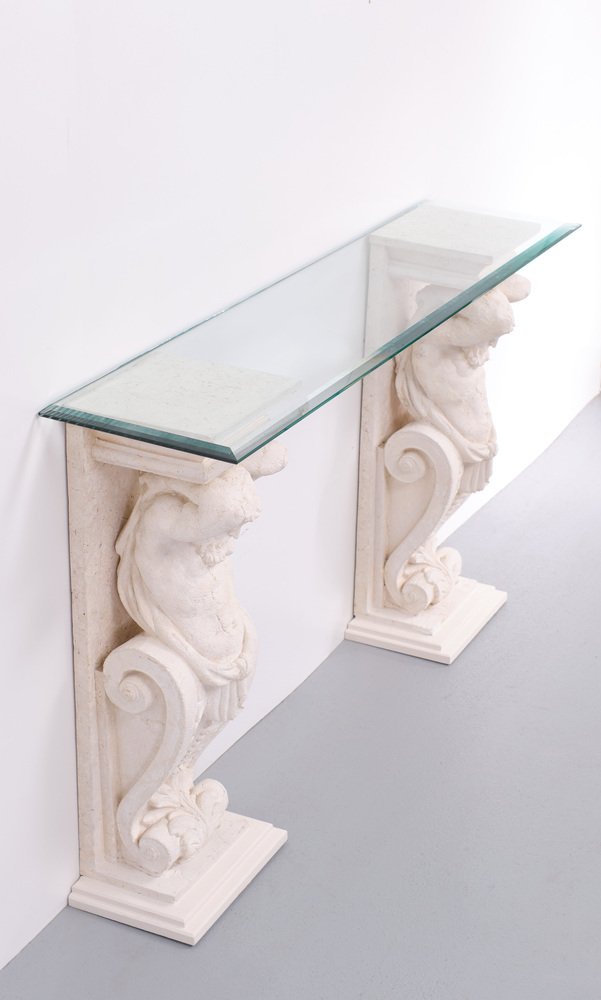 Greek Classic Cast Stone Console Table, 1970s for sale at Pamono