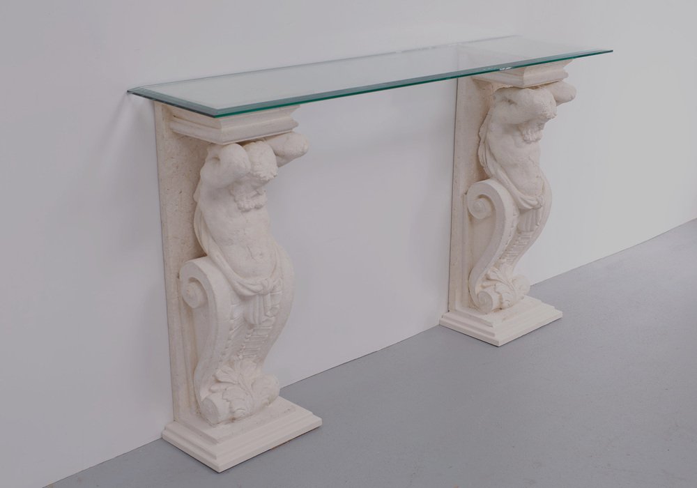 Greek Classic Cast Stone Console Table, 1970s for sale at Pamono