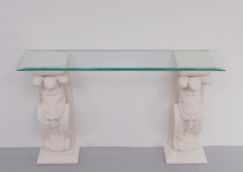 Greek Classic Cast Stone Console Table, 1970s for sale at Pamono