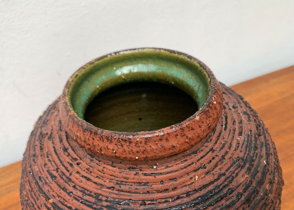 Mid-Century German Brutalist Schamotte Series Vase from Spara Keramik ...