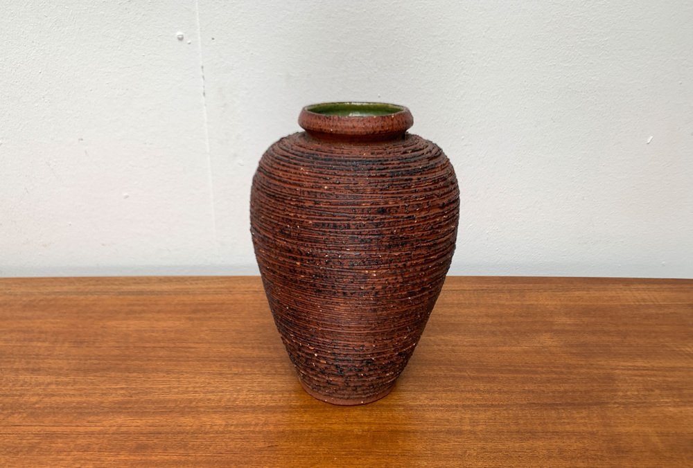 Mid-Century German Brutalist Schamotte Series Vase from Spara Keramik ...