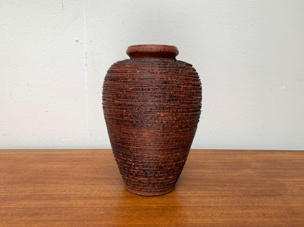 Mid-Century German Brutalist Schamotte Series Vase from Spara Keramik ...