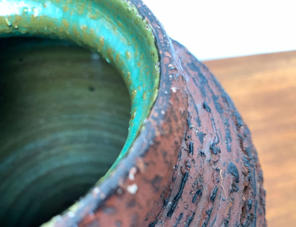 Mid-Century German Brutalist Schamotte Series Vase from Spara Keramik ...