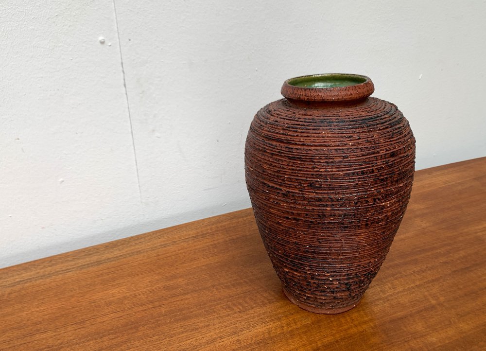 Mid-Century German Brutalist Schamotte Series Vase from Spara Keramik ...