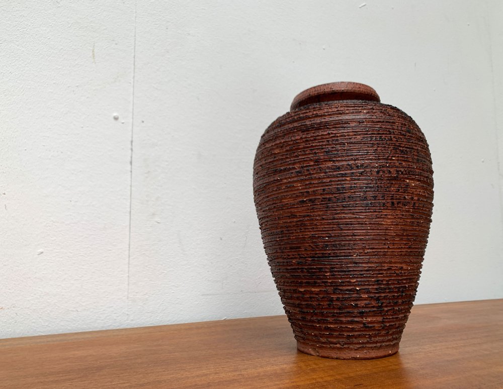Mid-Century German Brutalist Schamotte Series Vase from Spara Keramik ...