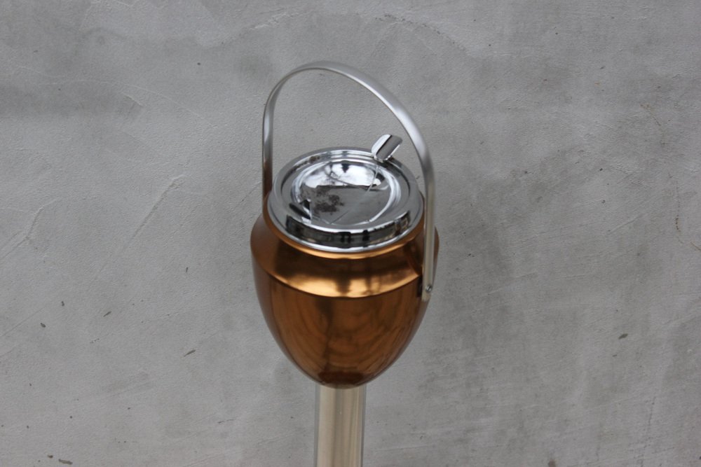 Mid-Century Floor Stand Ashtray in Chrome and Massive Metal, 1960s for ...