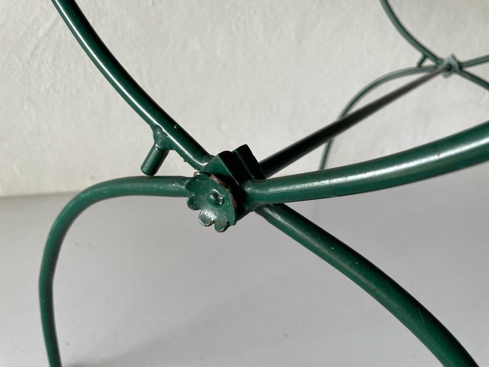 Mid-Century French Green Folding Body Table with Brass Tray, 1950s for ...