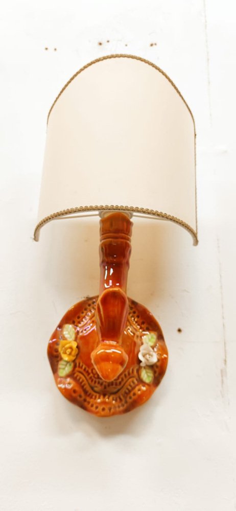 Ceramic Applique with Flowers and Fan for sale at Pamono