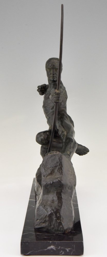 Victor Demanet, Art Deco Sculpture of Hercules with Bow, 1925, Bronze ...
