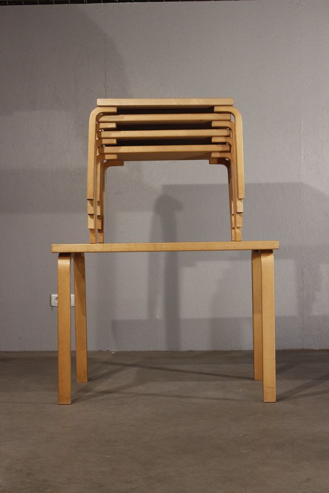 Swiss Tables by Alvar Aalto, Set of 5 for sale at Pamono