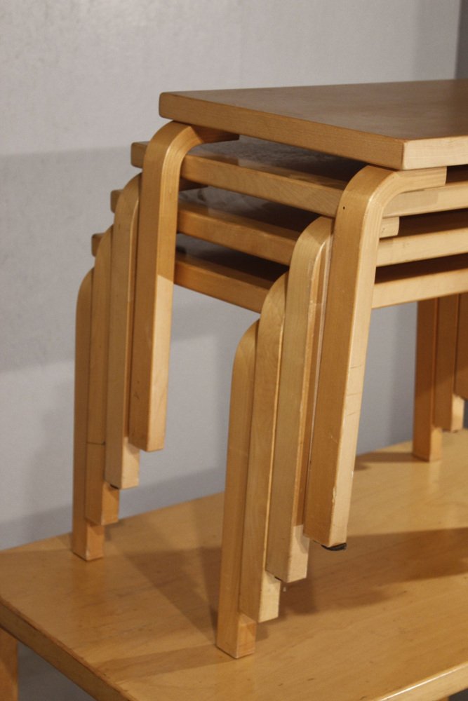 Swiss Tables by Alvar Aalto, Set of 5 for sale at Pamono
