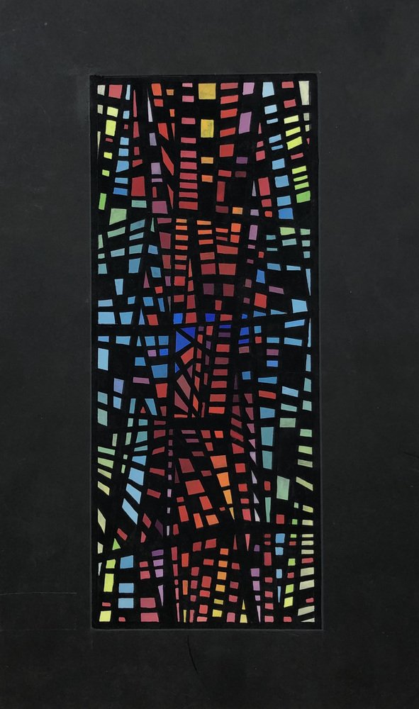 Xavier Albert Fiala, Mosaïque, 1946, Gouache auf Papier bei Pamono kaufen