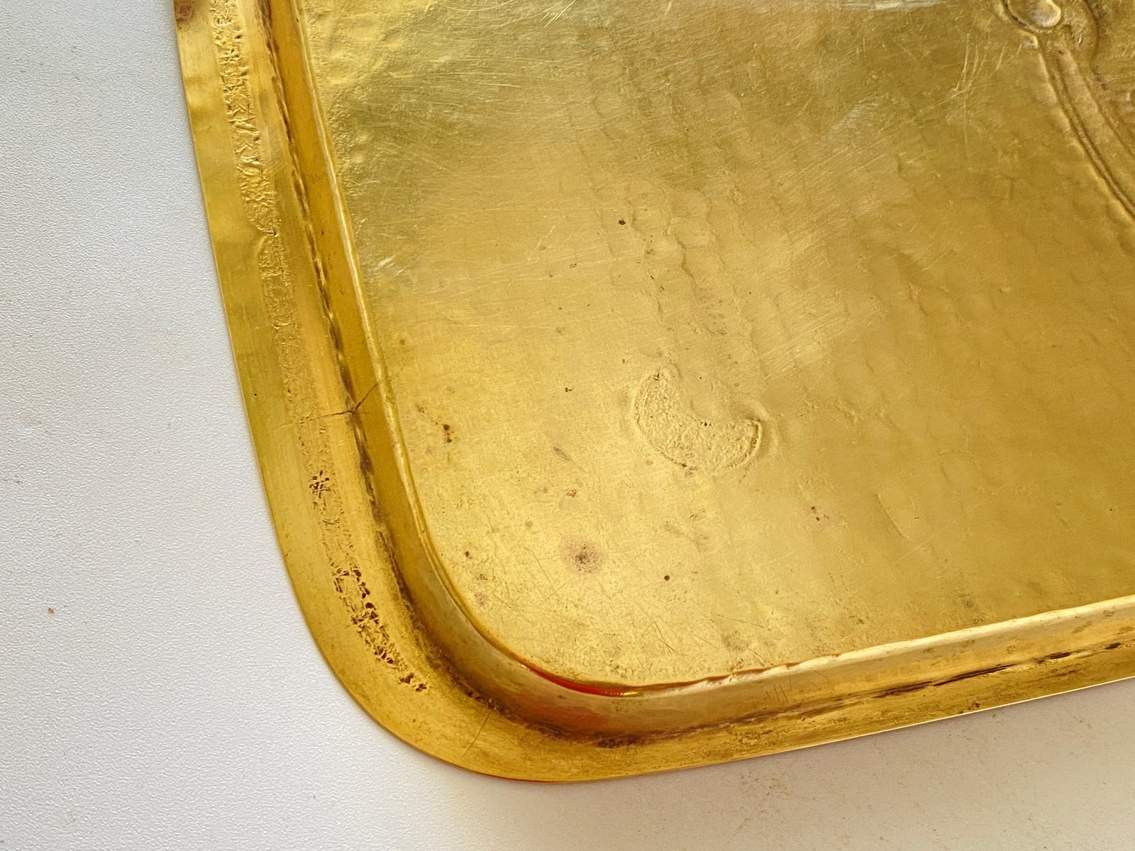 Art Deco Gold Servierplatte aus Messing, Frankreich, 1940er bei Pamono ...