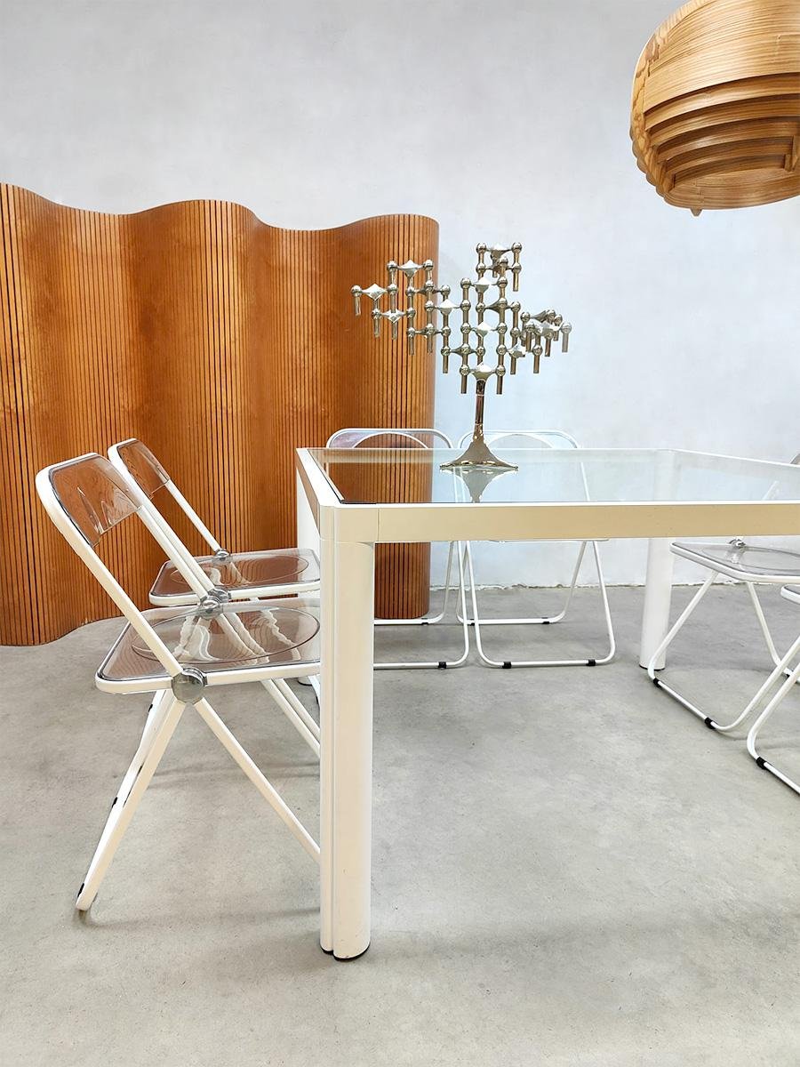 Italian Plia Folding Dining Table and Chairs by Giancarlo Piretti for ...