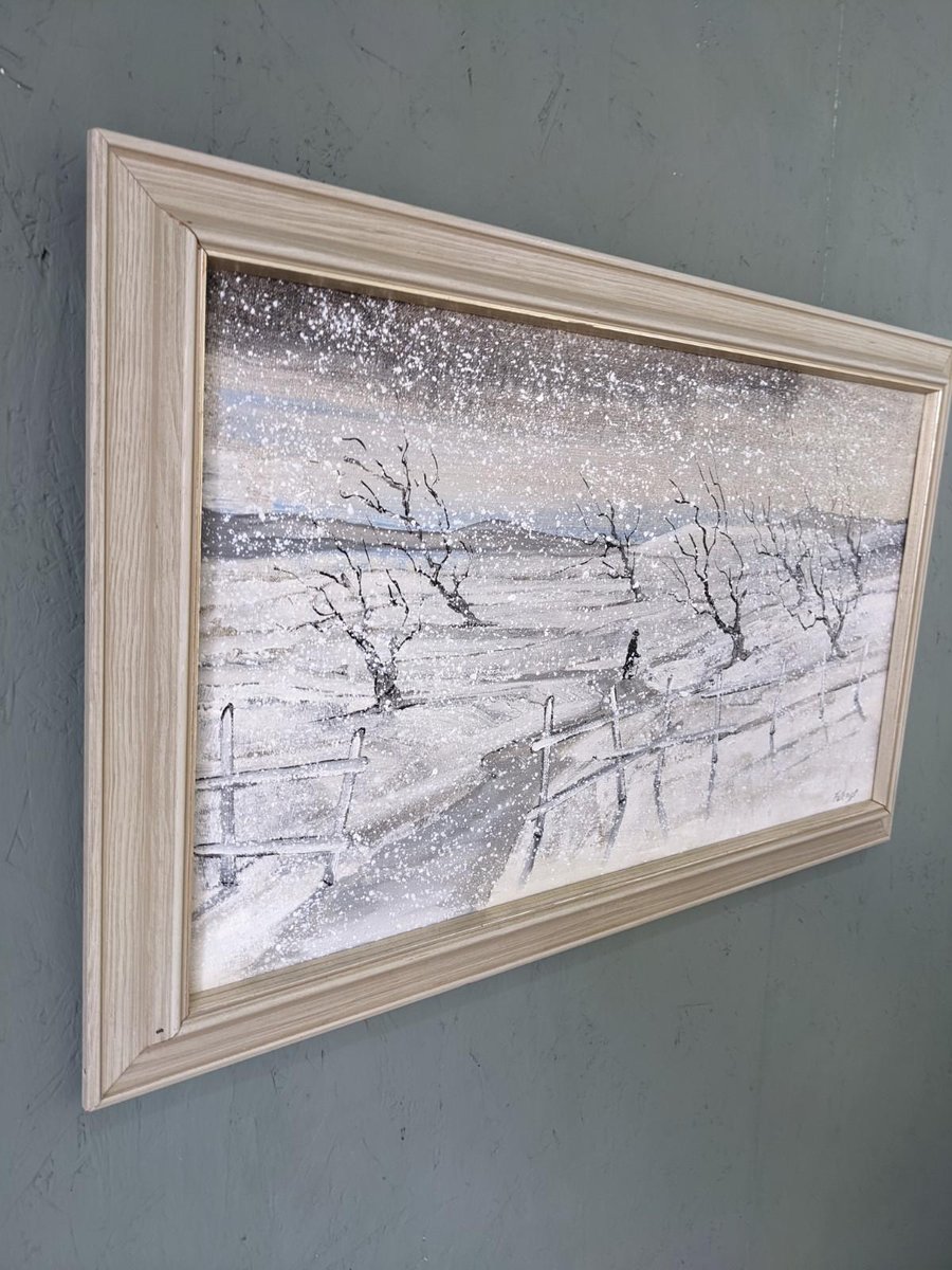 Swedish Artist, Snowfall, 1950s, Oil on Canvas, Framed for sale at Pamono