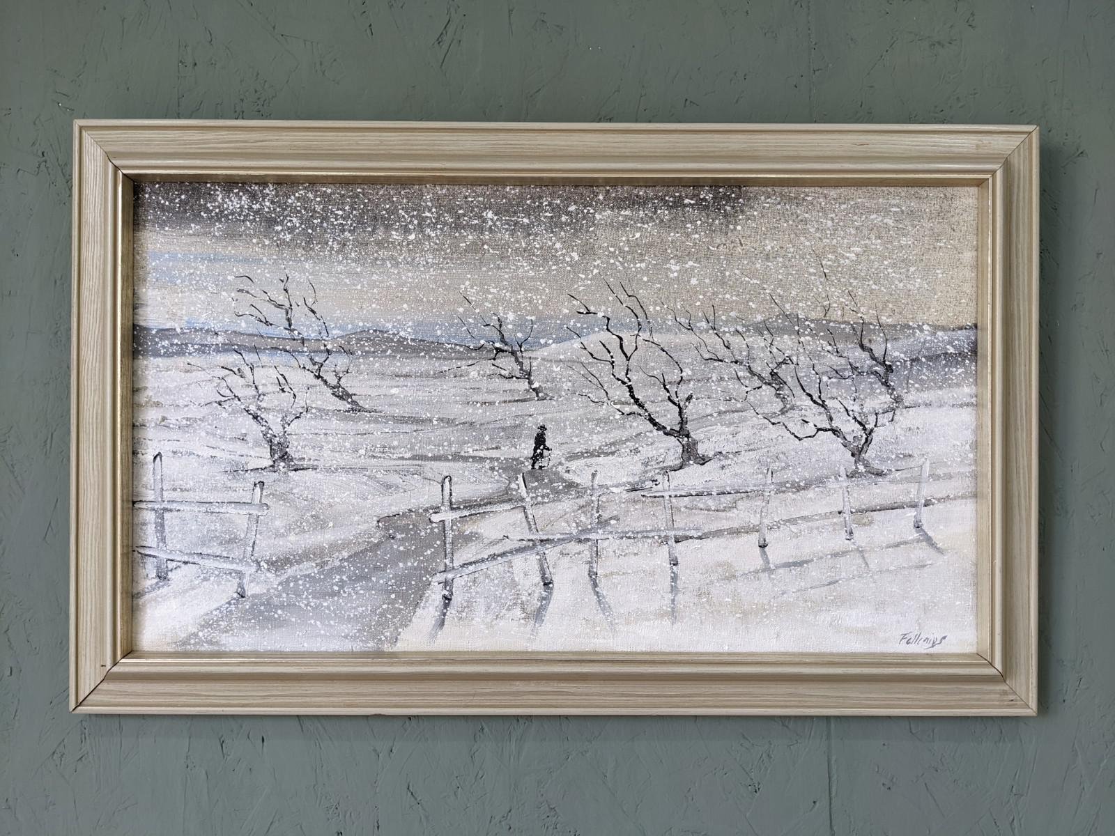 Swedish Artist, Snowfall, 1950s, Oil on Canvas, Framed for sale at Pamono