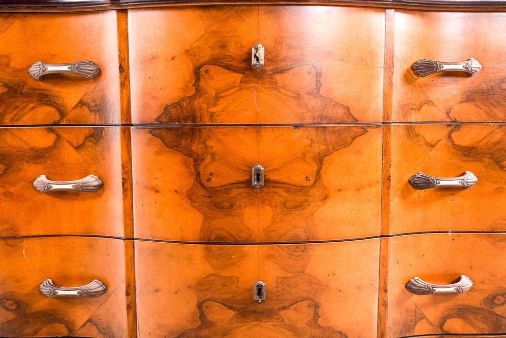 English Walnut Serpentine Commode with Marble Top, 1890 for sale at Pamono