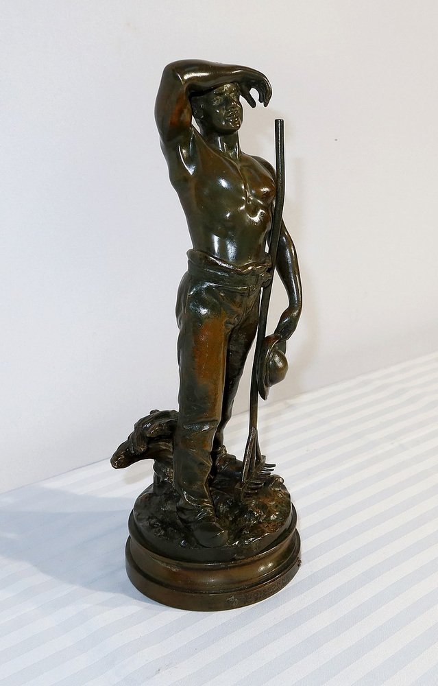 E. Constant Favre, Le Moissonneur, Early 1900s, Bronze for sale at Pamono