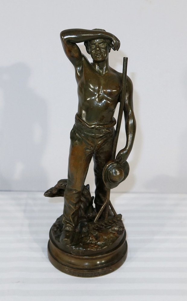 E. Constant Favre, Le Moissonneur, Early 1900s, Bronze for sale at Pamono