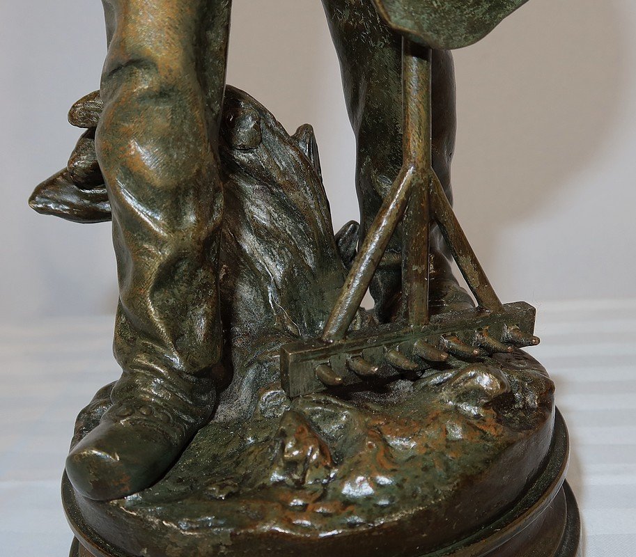 E. Constant Favre, Le Moissonneur, Early 1900s, Bronze for sale at Pamono