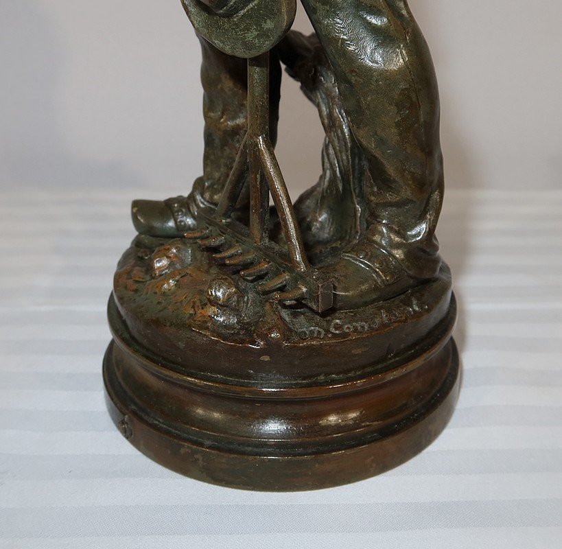 E. Constant Favre, Le Moissonneur, Early 1900s, Bronze for sale at Pamono