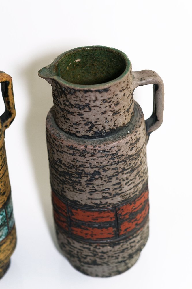 German Pitcher Vases from Spara Schamotte Keramik, 1970s, Set of 2 for ...