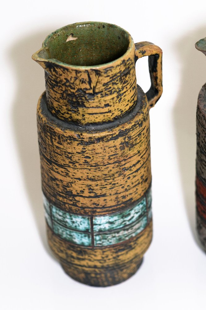 German Pitcher Vases from Spara Schamotte Keramik, 1970s, Set of 2 for ...