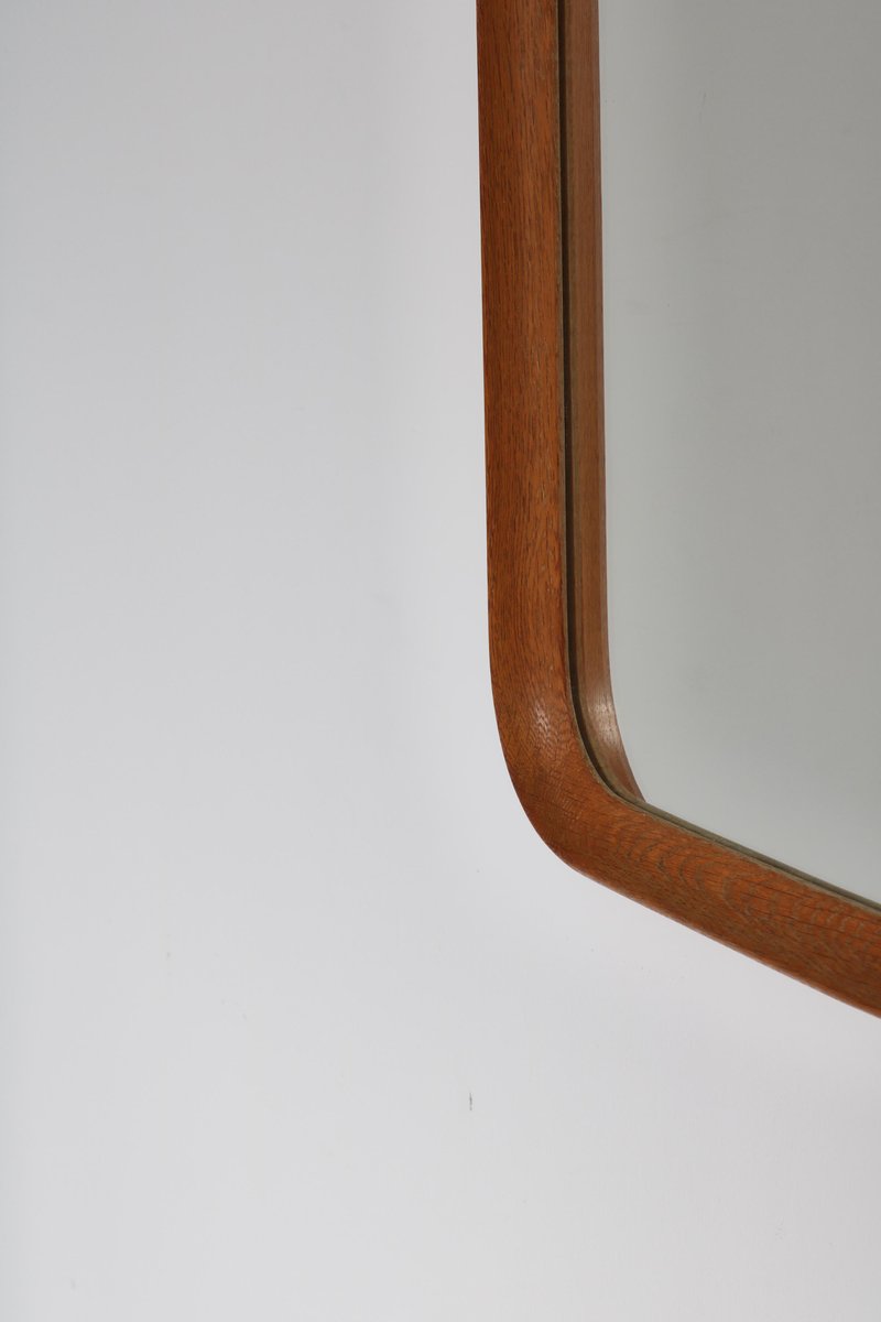 Scandinavian Modern Wall Mirror in Oakwood by Hans J. Wegner, Denmark ...