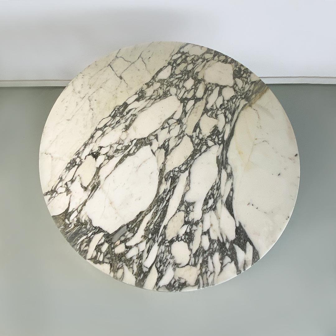 Mid-Century Modern Italian Round Marble, Metal and Brass Dining Table ...