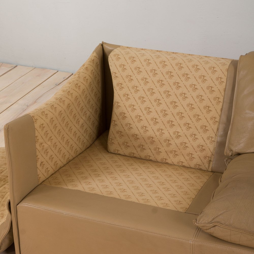 Vintage Three-Seater Lotus Sofa in Beige Buffalo Leather by N. Eilersen ...