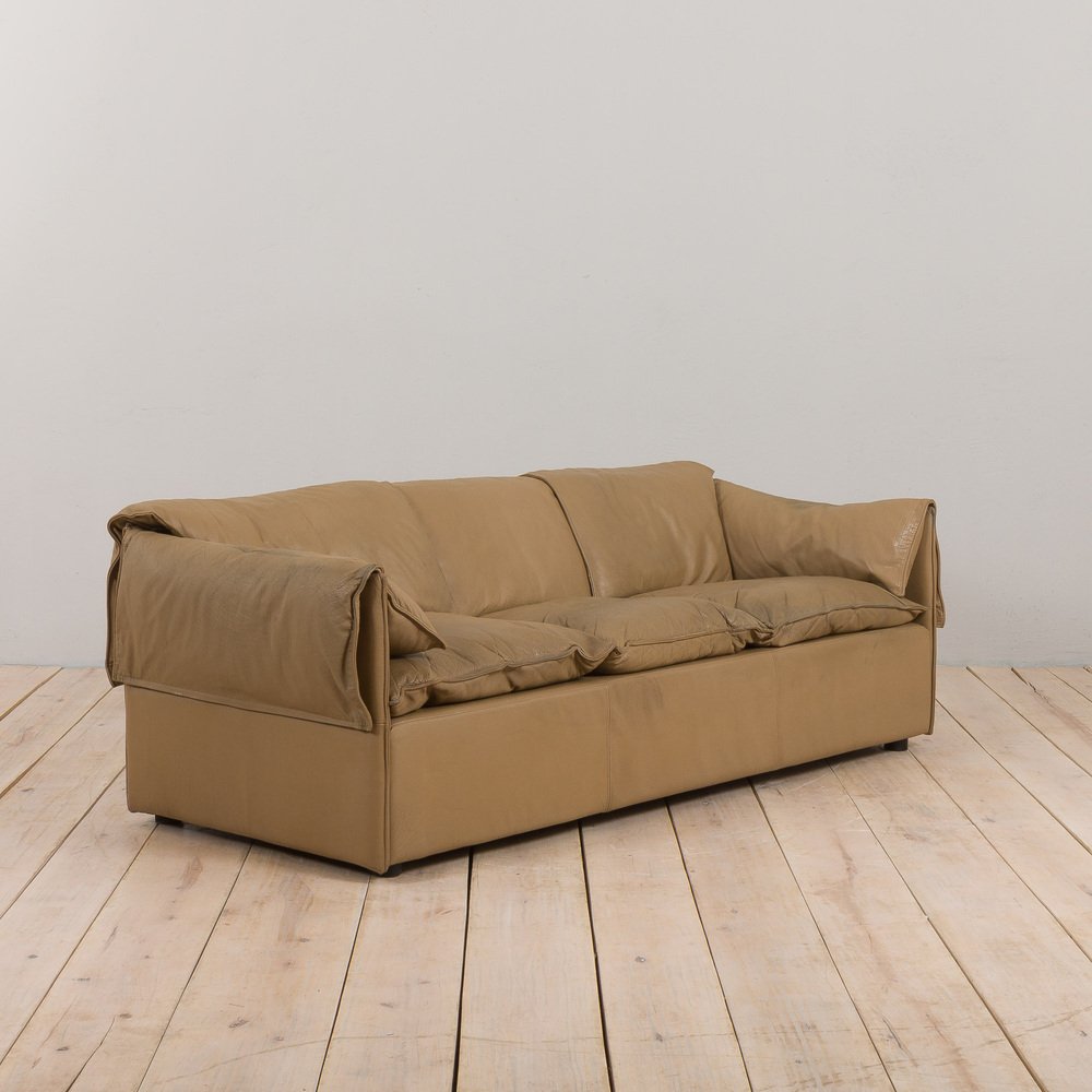 Vintage Three-Seater Lotus Sofa in Beige Buffalo Leather by N. Eilersen ...