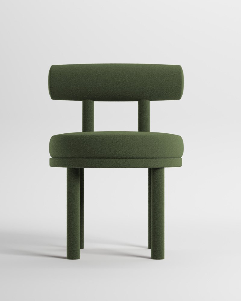 Collector Moca Chair in Boucle Green by Studio Rig for sale at Pamono