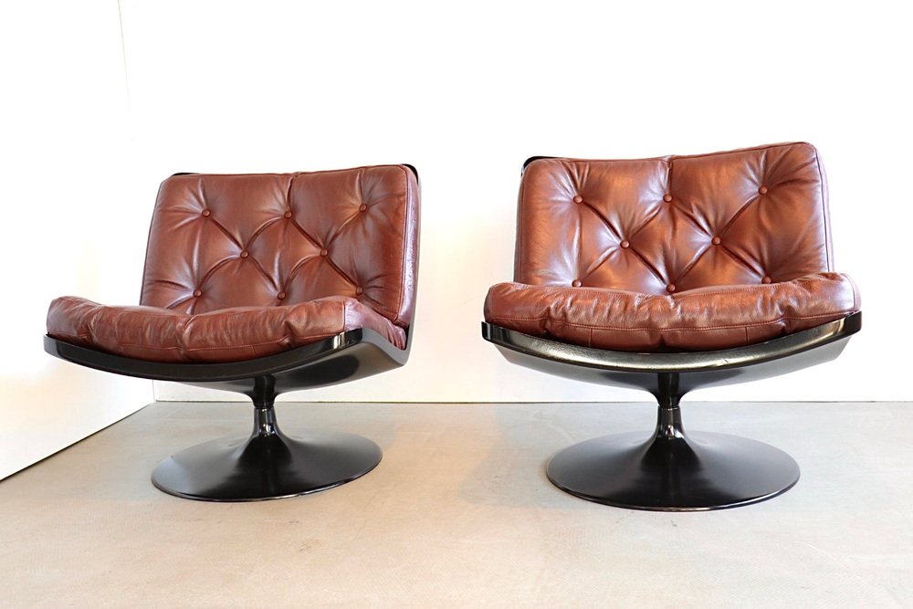 Space Age Trumpet / Tulip Base Easy or Lounge Chairs, 1974, Set of 2 ...