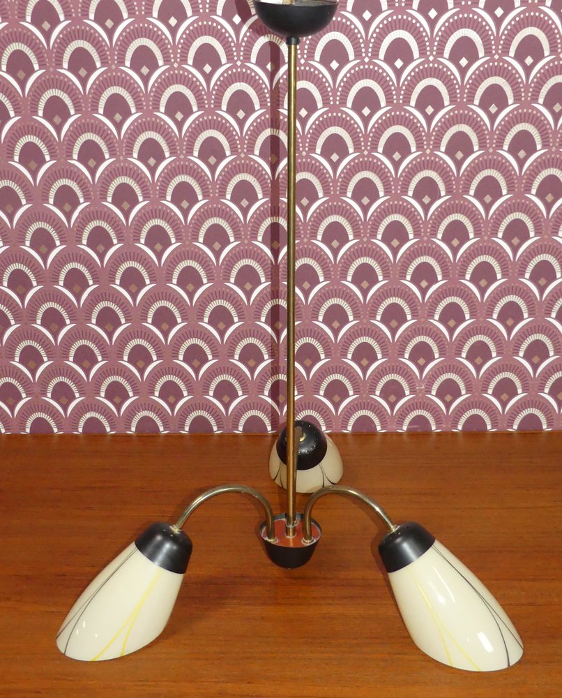 Ceiling Lamp in Glass, 1950s for sale at Pamono