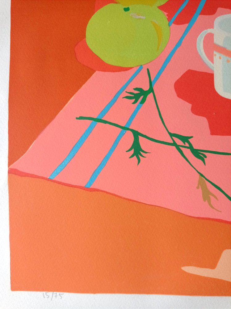 Pierre Roux, Still Life with Apples, 1970s, Lithograph for sale at Pamono