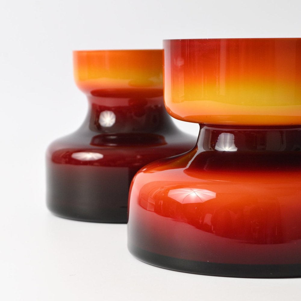 Polish Glass Reducta Vases from Hortensja, 1970s, Set of 2 for sale at ...