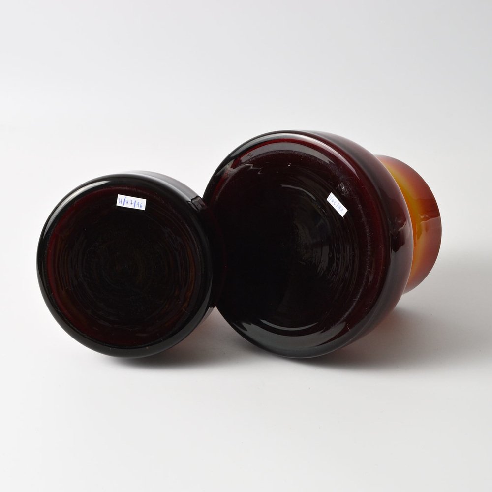 Polish Glass Reducta Vases from Hortensja, 1970s, Set of 2 for sale at ...
