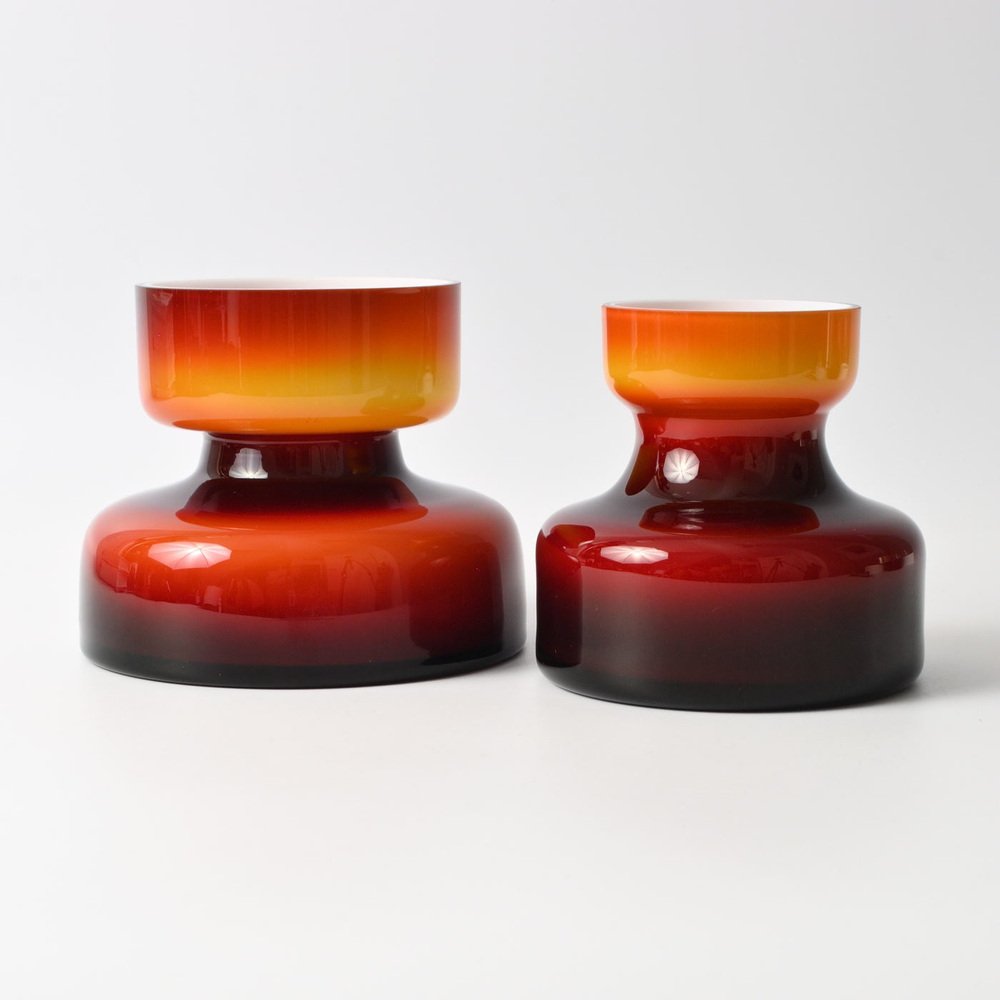 Polish Glass Reducta Vases from Hortensja, 1970s, Set of 2 for sale at ...