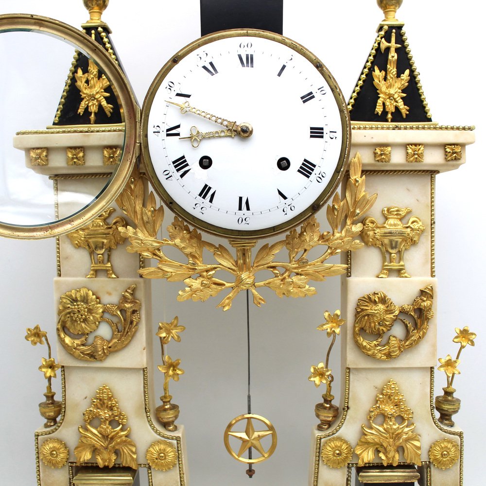 Louis XVI Pendulum Clock in Golden Bronze and Marble Revolution for ...