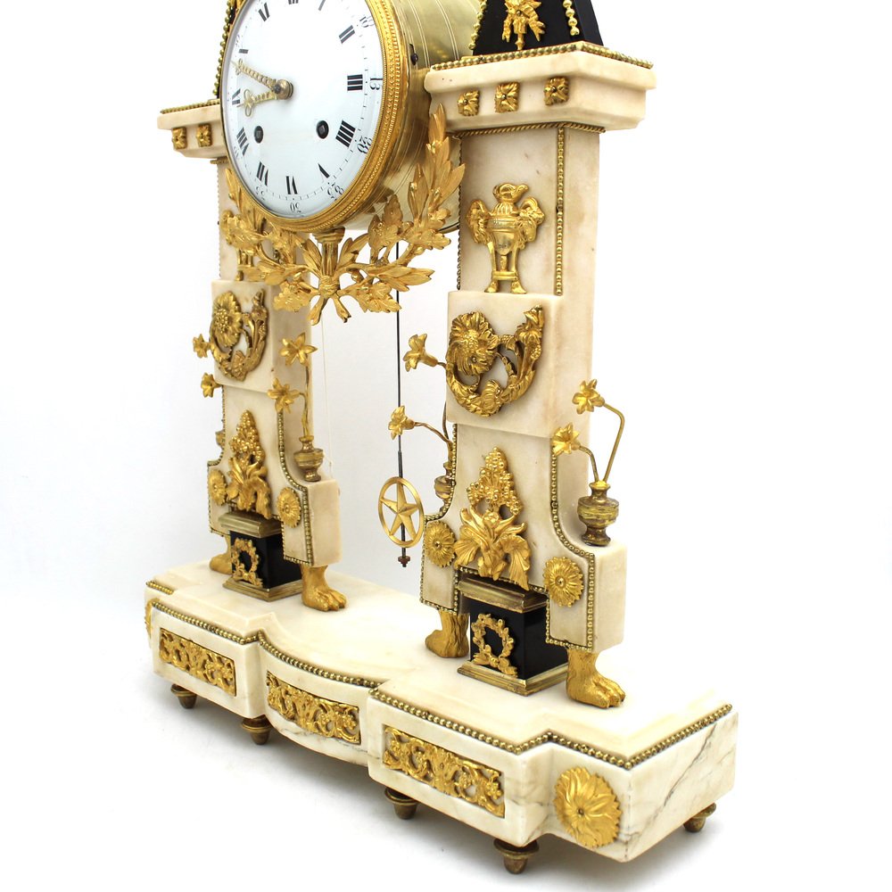 Louis XVI Pendulum Clock in Golden Bronze and Marble Revolution for ...