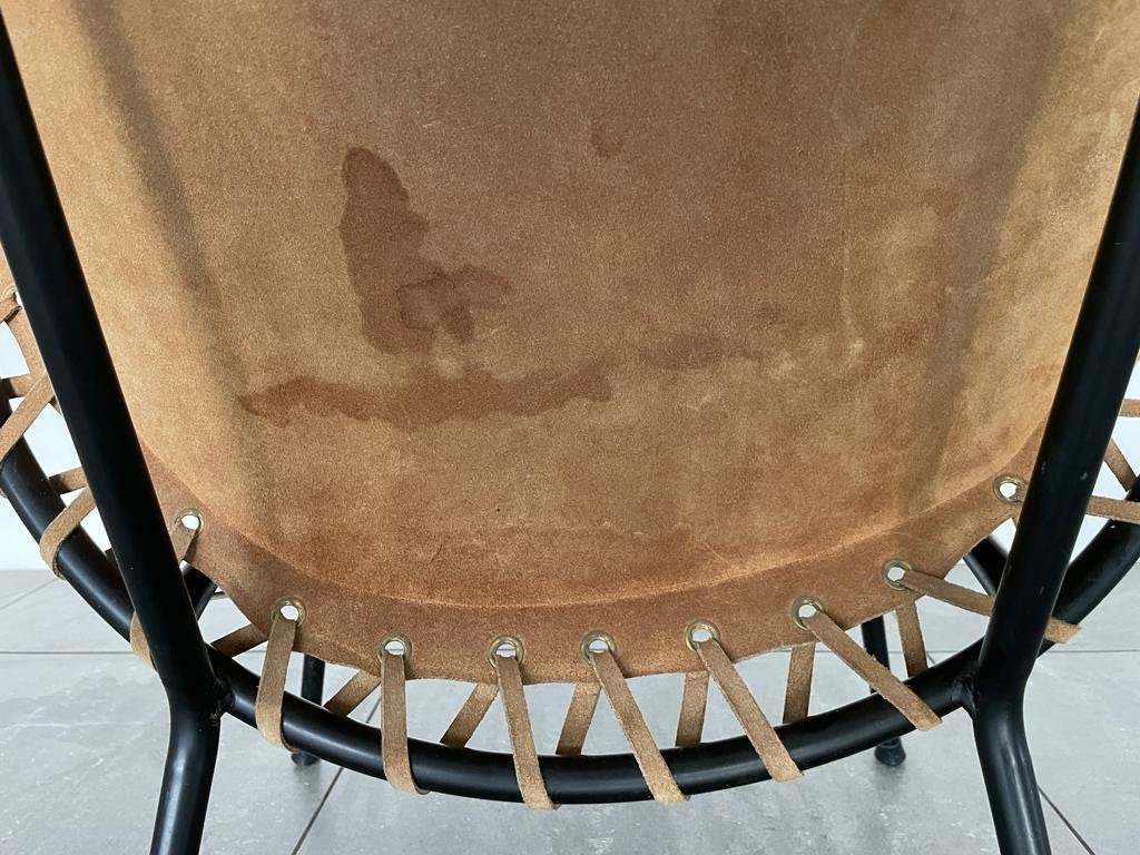 Mid-Century Modern Suede Leather Balloon Lounge Chair by Hans Olsen ...