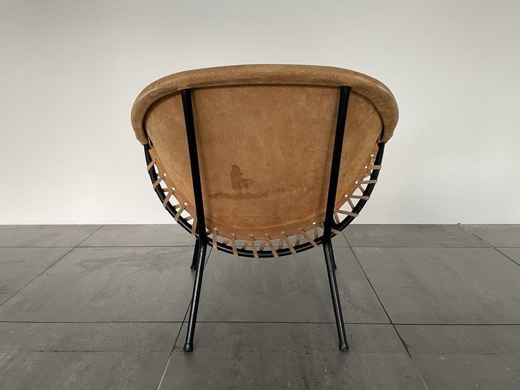 Mid-Century Modern Suede Leather Balloon Lounge Chair by Hans Olsen ...