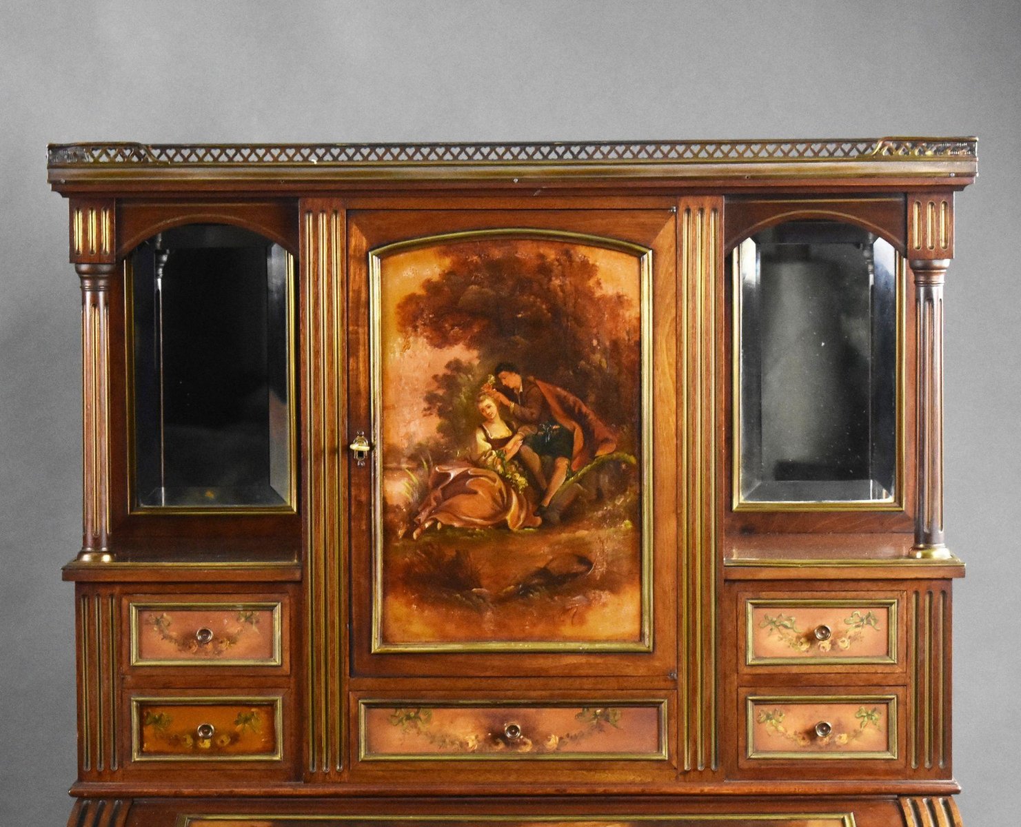 19th Century French Vernis Martin Cylinder Top Desks, 1870s, Set of 2 ...