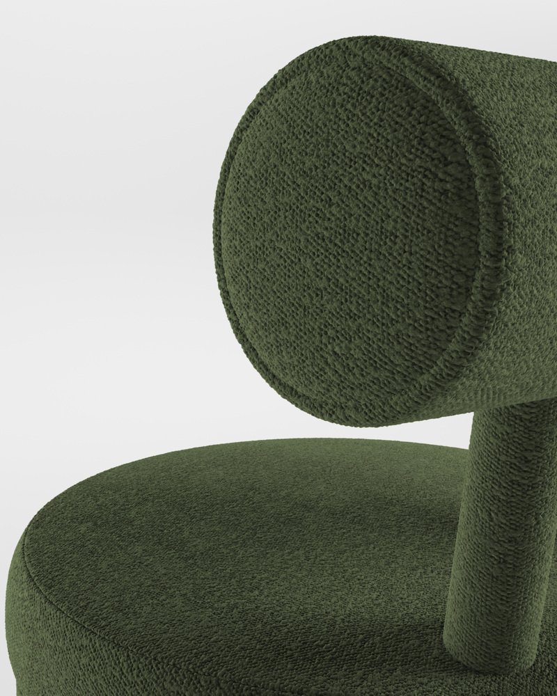 Collector Moca Bar Chair in Boucle Green by Studio Rig for sale at Pamono