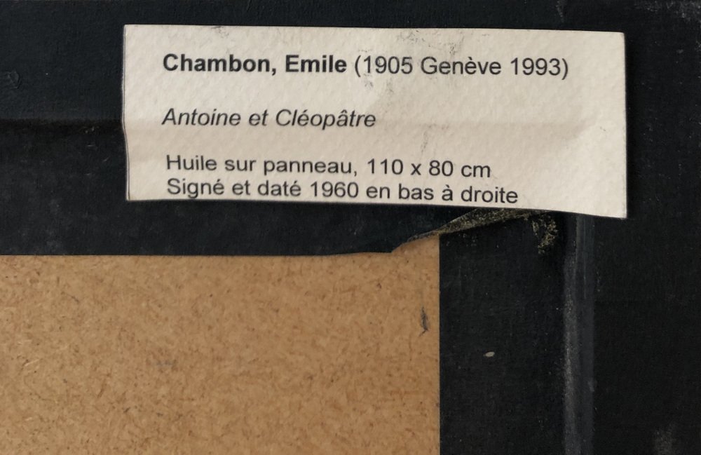 Emile-François Chambon, Antoine et Cléopatre, 1960, Oil on Cardboard ...