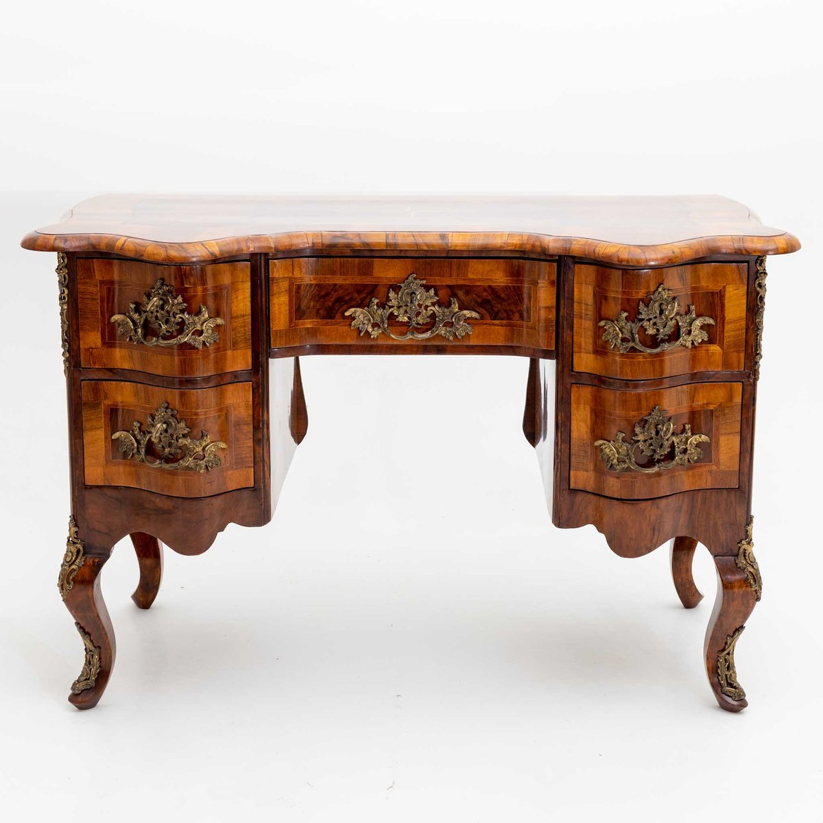 Baroque Style Desk with Walnut Veneer, 1800s for sale at Pamono
